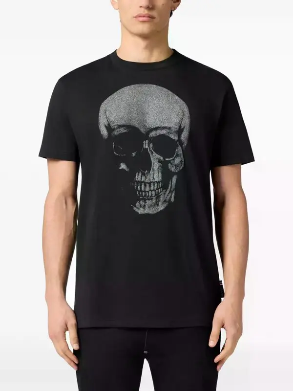 Philipp Plein Glitter Skull Round Neck T-shirt