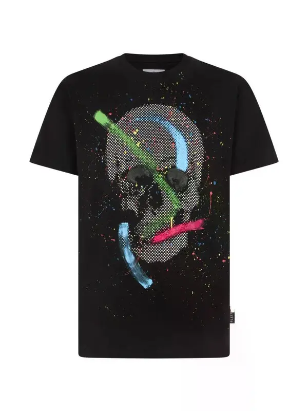 Philipp Plein Paint Splash Skull T-shirt - Black