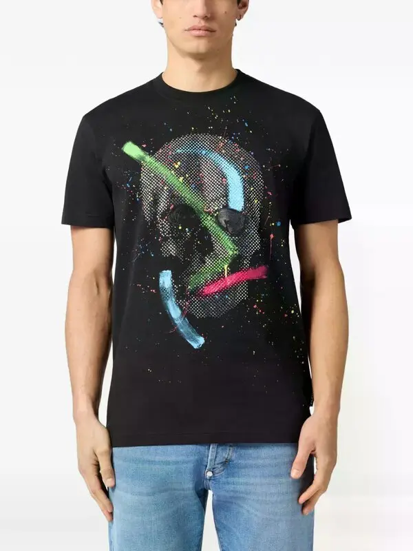 Philipp Plein Paint Splash Skull T-shirt