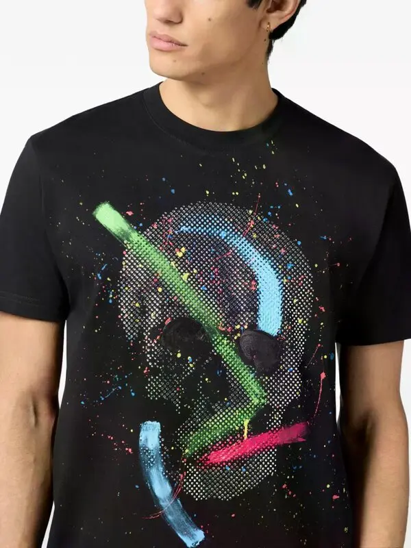 Philipp Plein Paint Splash Skull T-shirt