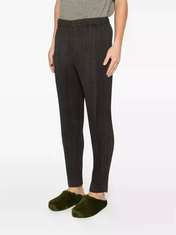 Issey Miyake Pleated Vertical Stripe Trousers