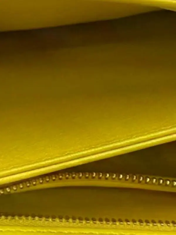Celine Shiny Calfskin Triomphe Crossbody Bag - Yellow