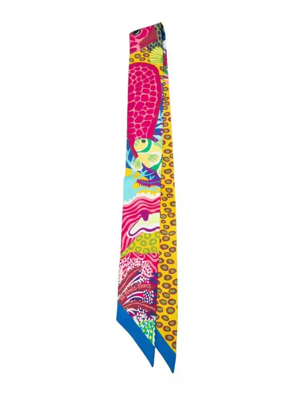 Hermès 2020-2026 Under The Waves Twilly Silk Scarf Scarves - Multicolour
