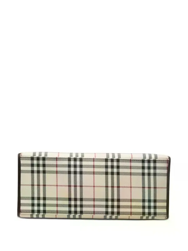 Burberry House Check Canvas Convertible Tote Satchel