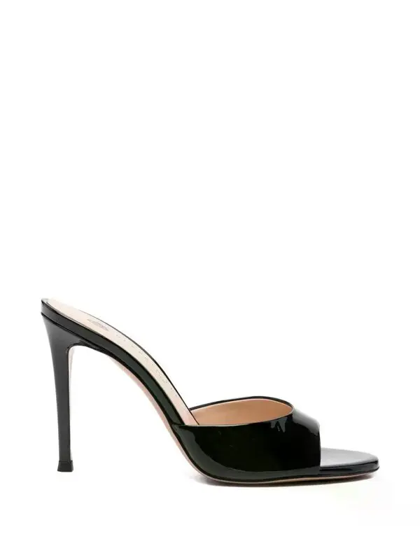 Roberto Festa Patent Finish Stiletto Heeled Sandals - Black