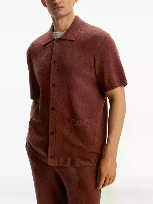 12 STOREEZ Textured Button Knit Shirt