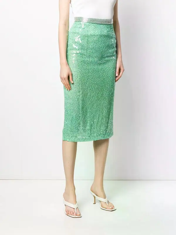 Attico Sequinned Pencil Skirt