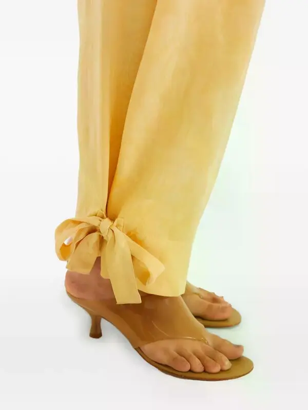 Farm Rio Beige Tonal Print Tie-leg Trousers