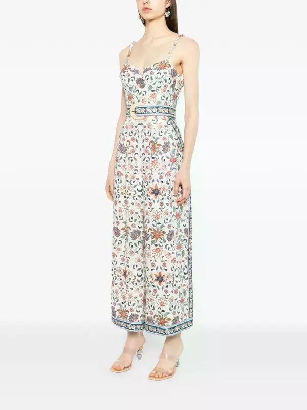 Farm Rio Floral Belted Jumpsuit