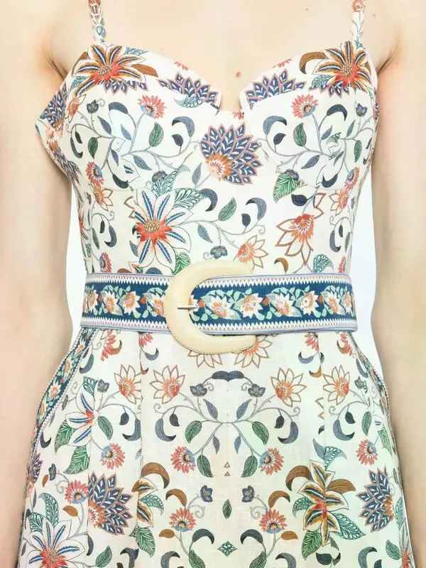 Farm Rio Floral Belted Jumpsuit
