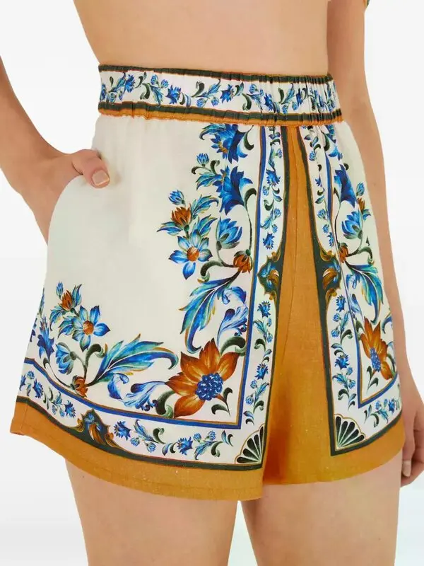 Farm Rio Floral-tile Shorts