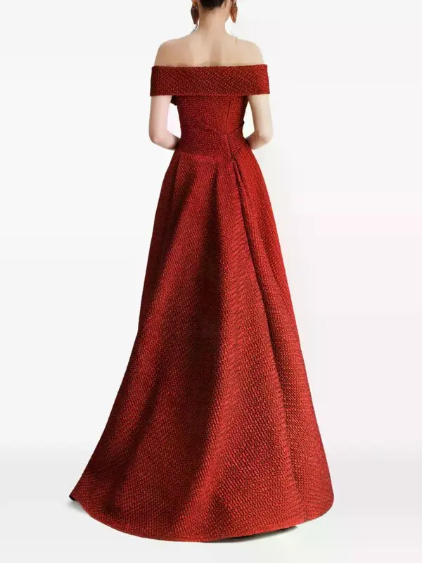 GEMY MAALOUF Jacquard Maxi Dress With Bow Detail