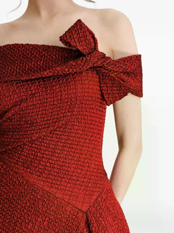 GEMY MAALOUF Jacquard Maxi Dress With Bow Detail