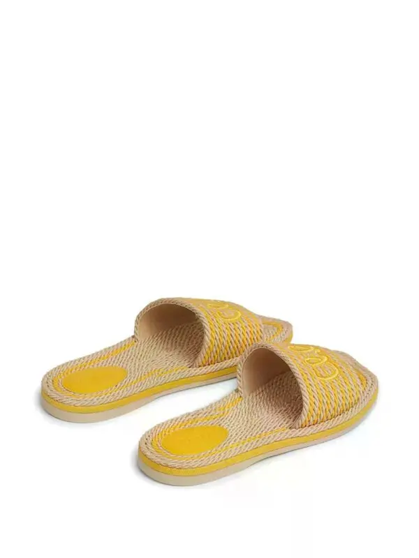 Chloé Logo-embroidered Rope Trim Sandals - Neutrals