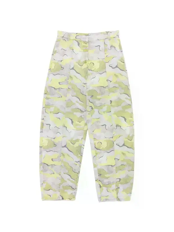 Pinko Camouflage Balloon-fit Trousers - Yellow