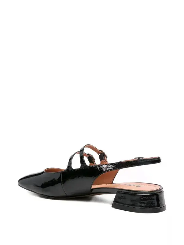 BIBI LOU Patent Slingback Pumps With Buckle Detailing - Black