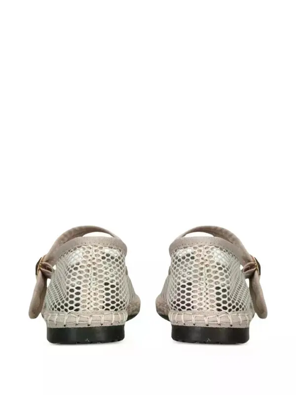 FLABELUS Isabella Ballet Flats With Buckle Strap - Neutrals