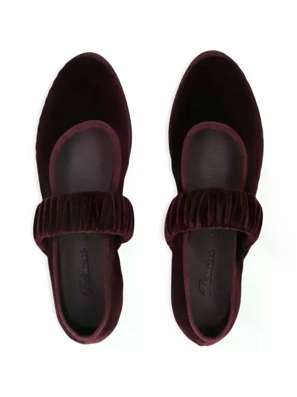 FLABELUS Mafalda Velvet Ballet Flats - Red
