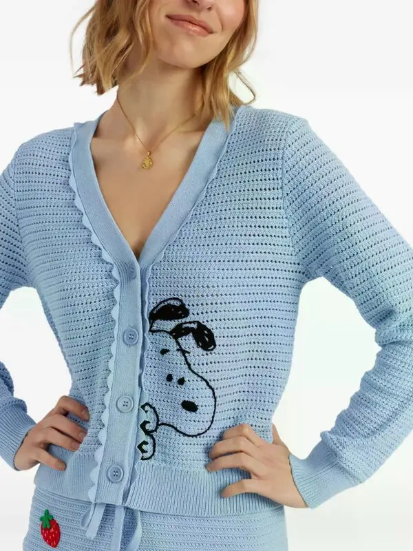 Chinti & Parker Snoopy Crochet Cotton Cardigan