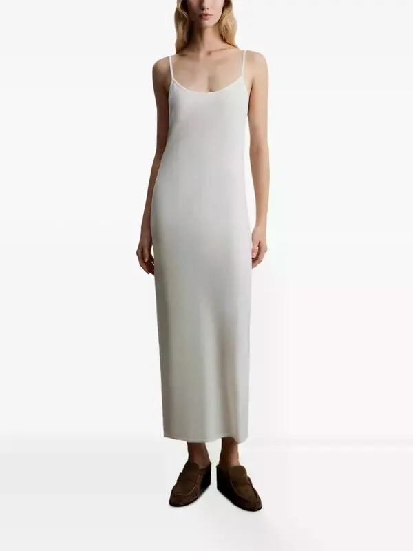 12 STOREEZ Fine-knit Slip Maxi Dress - Neutrals