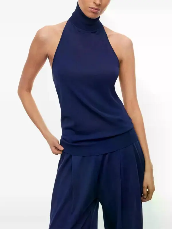 12 STOREEZ Saori Silk Top - Blue