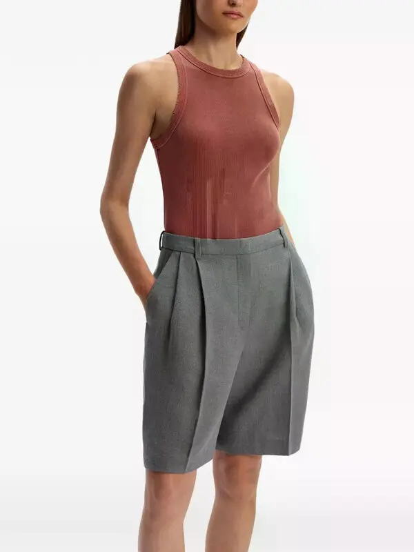 12 STOREEZ Garment-dyed Ribbed Tank Top