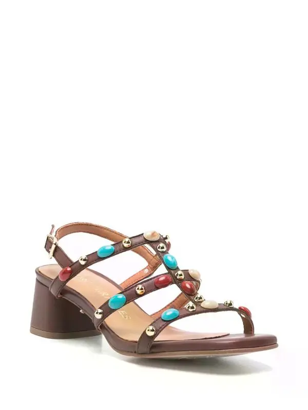 PEDRO MIRALLES Stones-embellishment Sandals - Brown