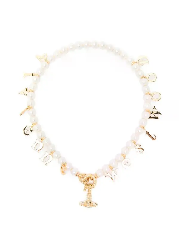 VIVIENNE WESTWOOD Leanne Orb Necklace With Faux Pearl Embellishment - Gold