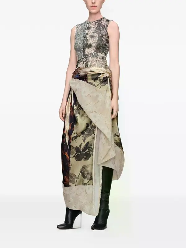 MAISON MARGIELA Sequin Floral-print Sleeveless Top - Grey