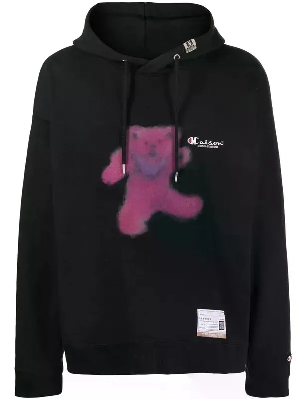 Mihara Yasuhiro X Champion Graphic Hoodie - Black