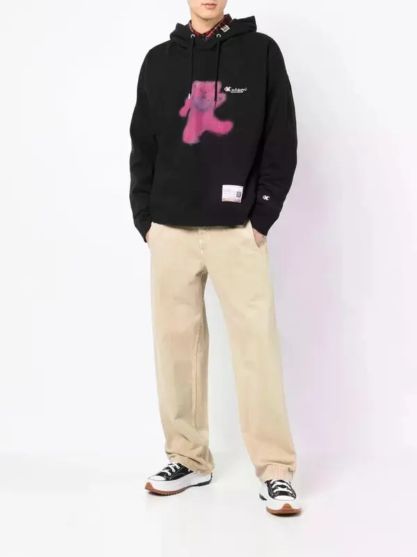Mihara Yasuhiro X Champion Graphic Hoodie - Black