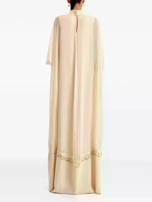GEMY MAALOUF Calligraphy Embroidered Kaftan - Neutrals