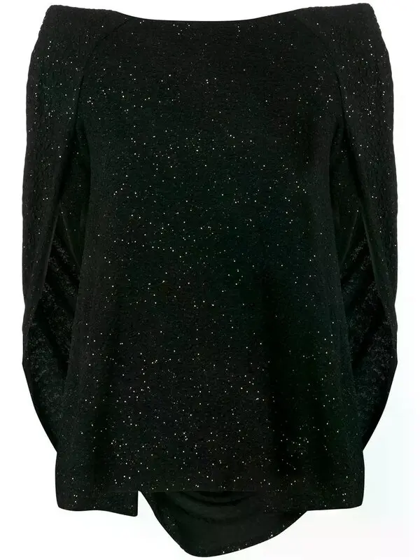 Talbot Runhof Glitter Cape Effect Top