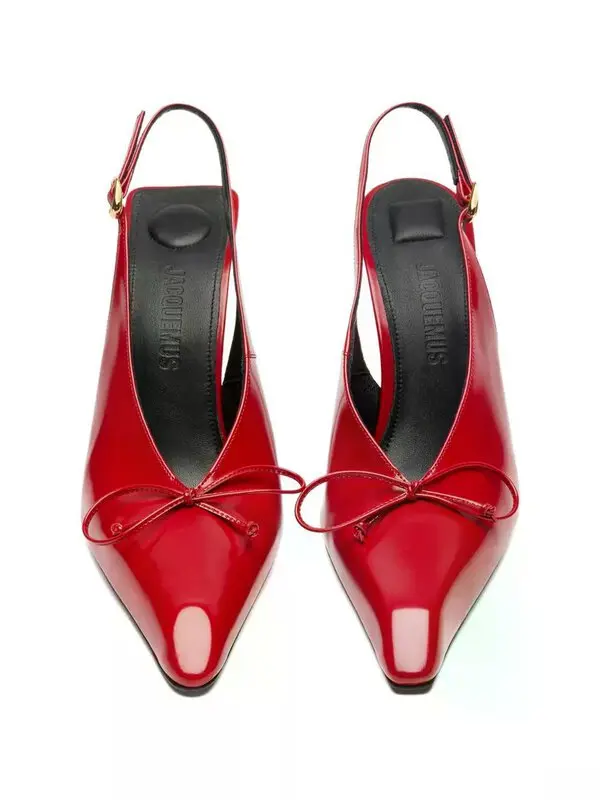 Jacquemus High Cubisto Slingback Pumps With Bow Detailing