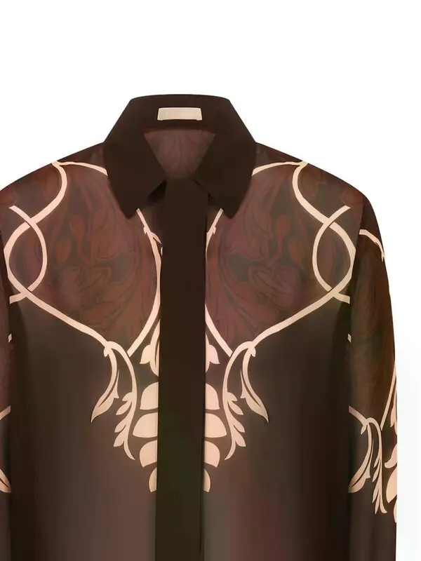 Elie Saab Printed Chiffon Shirt