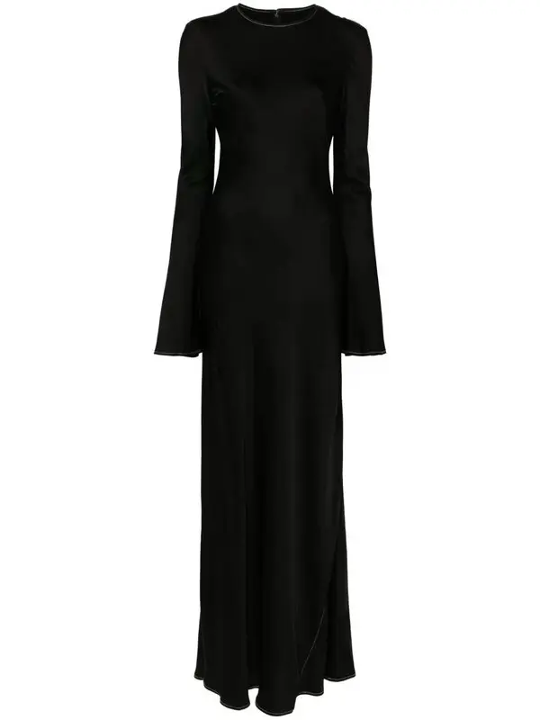 ROTATE BY BIRGER CHRISTENSEN Maxi Dress With Flared Sleeves - Black