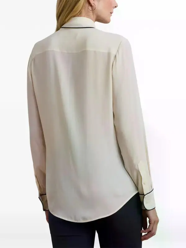 Ralph Lauren Tie-neck Blouse With Contrasting Trim