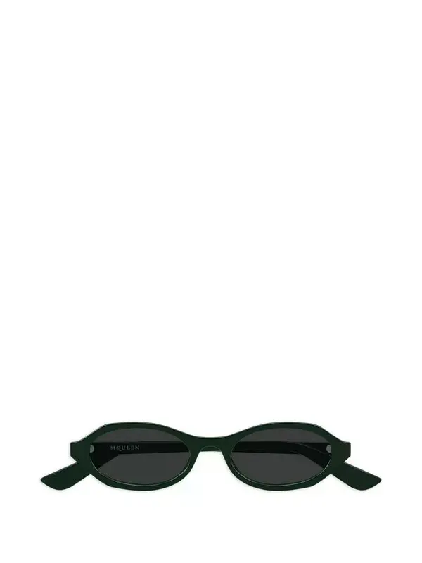Alexander McQueen Oval-frame Sunglasses - Green