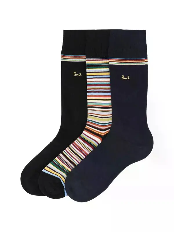 Paul Smith Striped Socks Set - Black