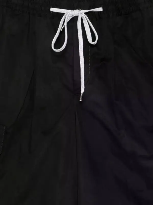 PT TORINO Cargo Pocket Drawstring Shorts - Black