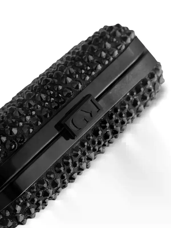 GEMY MAALOUF Crystal Embellished Crepe Clutch Bag