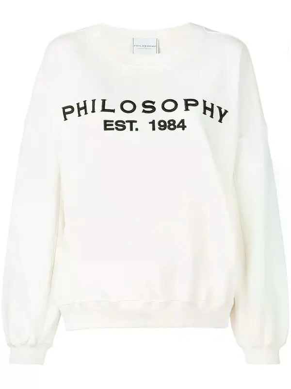 Philosophy Di Lorenzo Serafini Dropped Shoulder Logo Sweatshirt - Neutrals