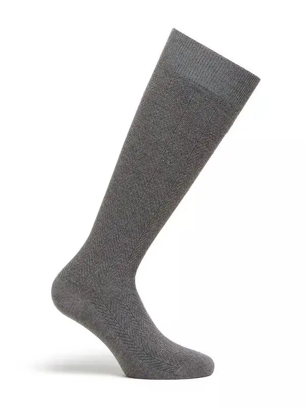 Zegna Chevron Knit Calf-length Socks