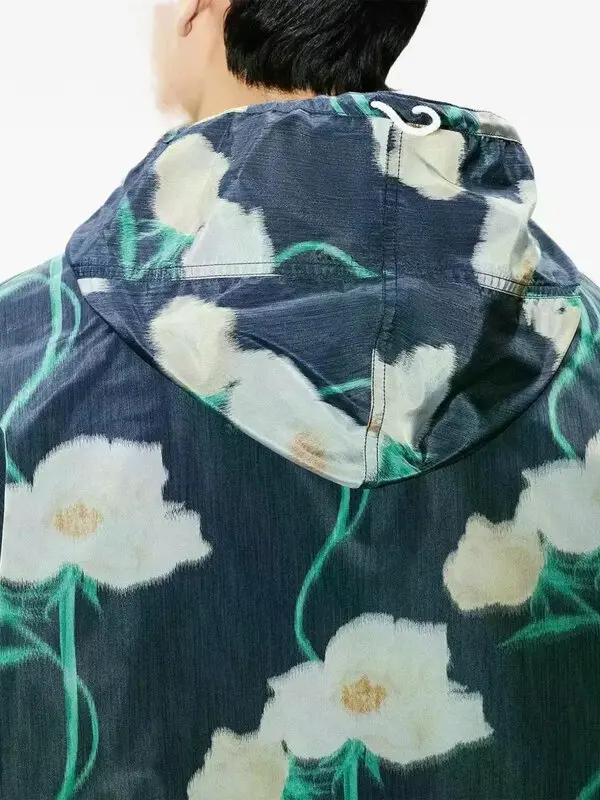 Kenzo Archive Rose Floral Print Hooded Parka