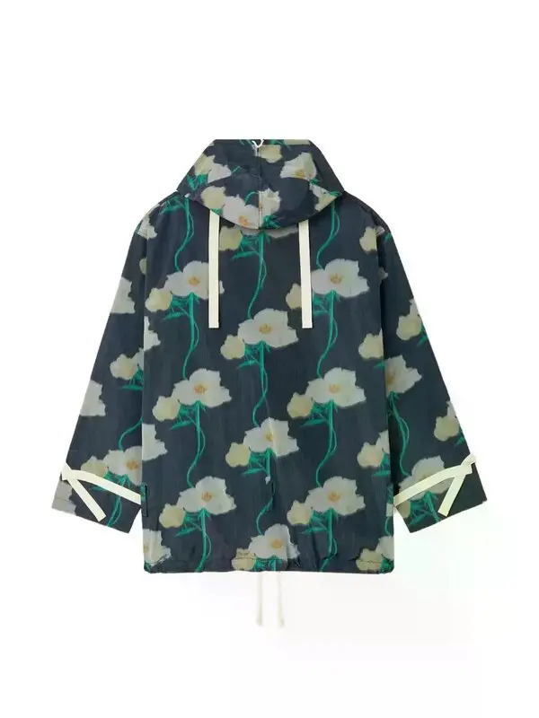 Kenzo Archive Rose Floral Print Hooded Parka