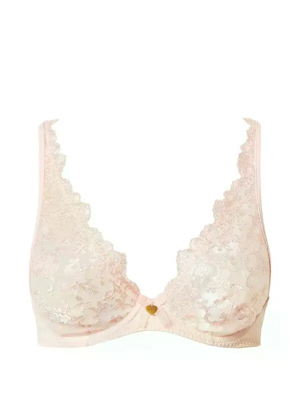 TWINSET Embroidered Tulle Underwired Bra - Pink