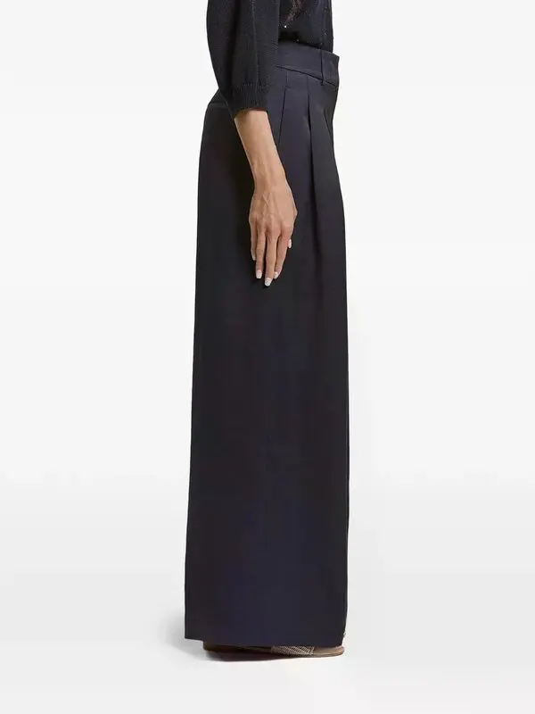 Peserico Pleated Wide-leg Trousers - Blue