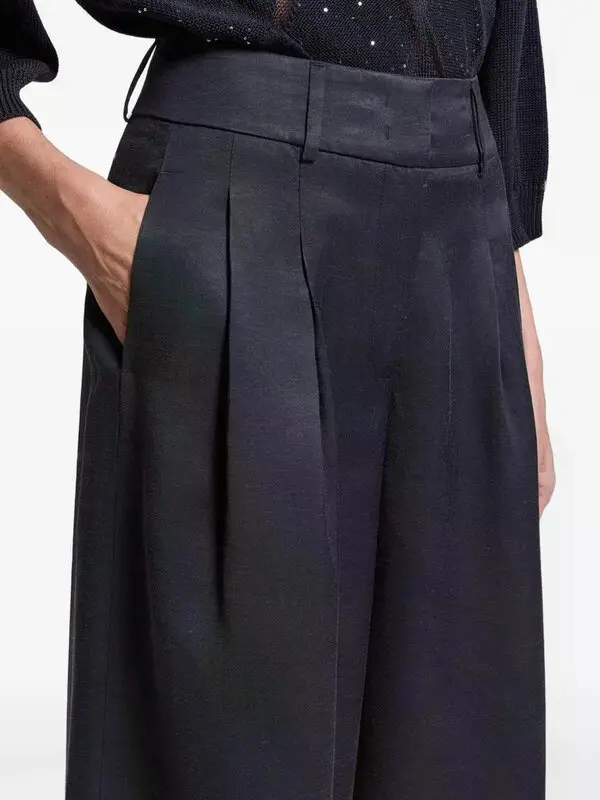 Peserico Pleated Wide-leg Trousers - Blue