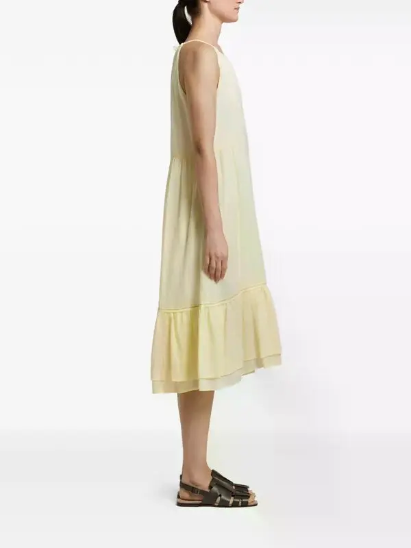 Peserico Sleeveless Ruffled Midi Dress - Yellow