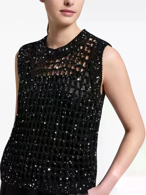 Peserico Sequin Embellished Waistcoat - Black